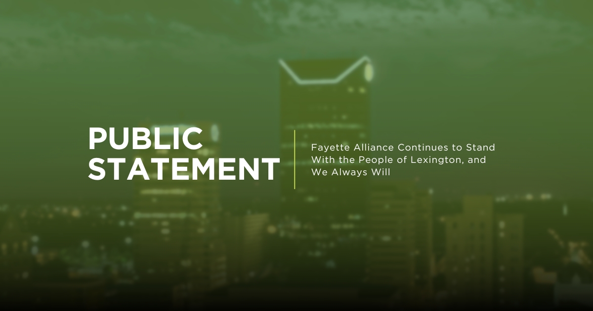 2024 Public Statement - Fayette Alliance : Fayette Alliance
